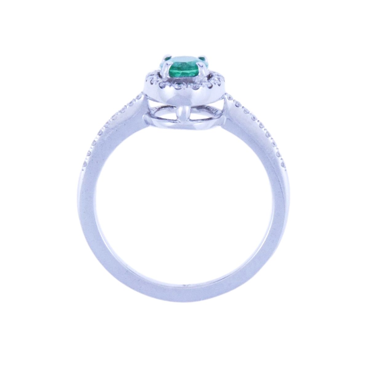 Δαχτυλιδι Halo με Σμαραγδι & Διαμαντια - John Lyras Jewellery