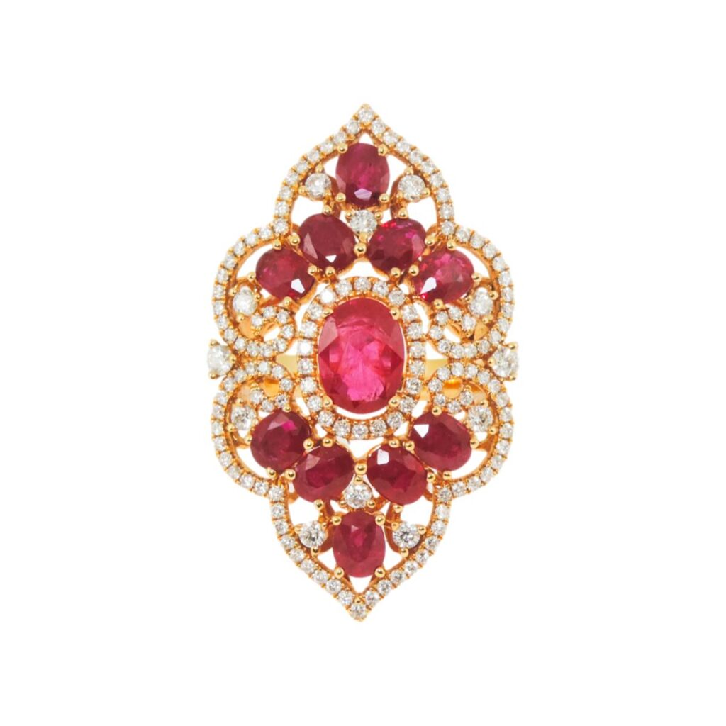 Gold, Ruby & Diamond Statement Ring - John Lyras Jewellery